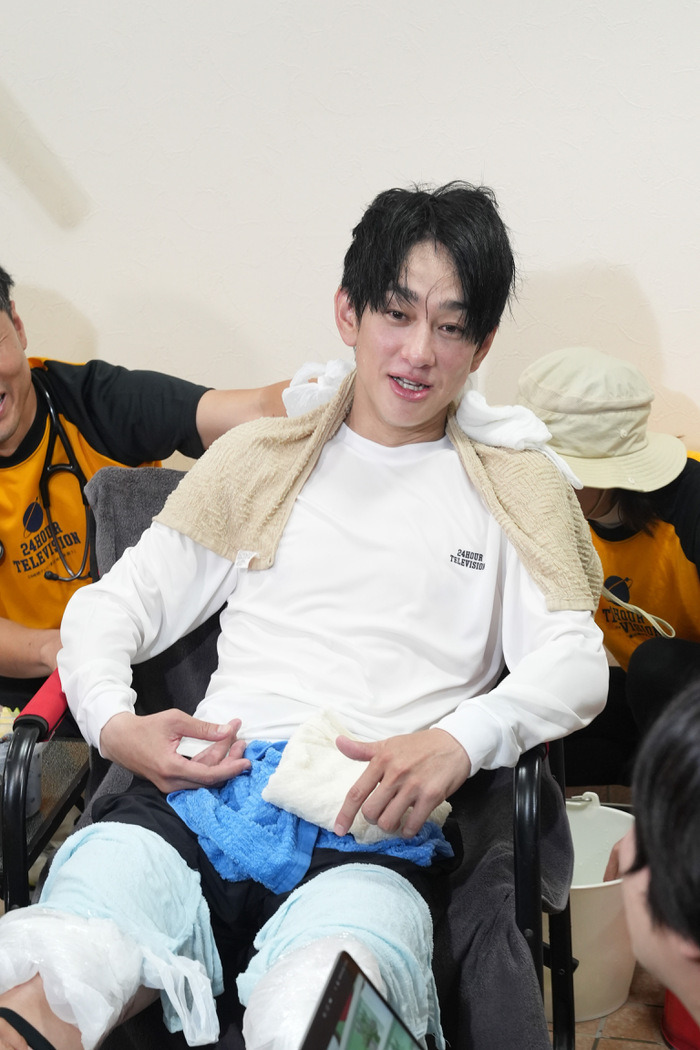 「24時間テレビ48」チャリティーランナー横山裕に 城島茂と森本慎太郎(SixTONES)が福島県産食材を使ったパワー飯を差し入れ｜24時間テレビ｜日本テレビ